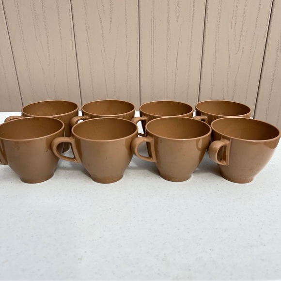 Dining | Vintage Mid Century Melmac Melamine Coffee Cups Mcm Mugs Brown ...